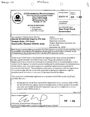 Fillable Online U.S. EPA, Pesticides, Label, SHAR-PROPI WOOD ...