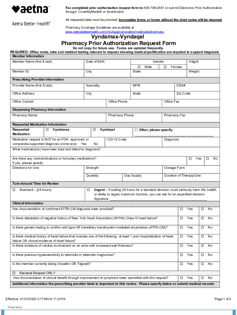Fillable Online Pharmacy Prior Authorization Request Form Fax Email ...