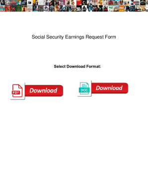 Fillable Online Social Security Earnings Request Form. Social Security ...