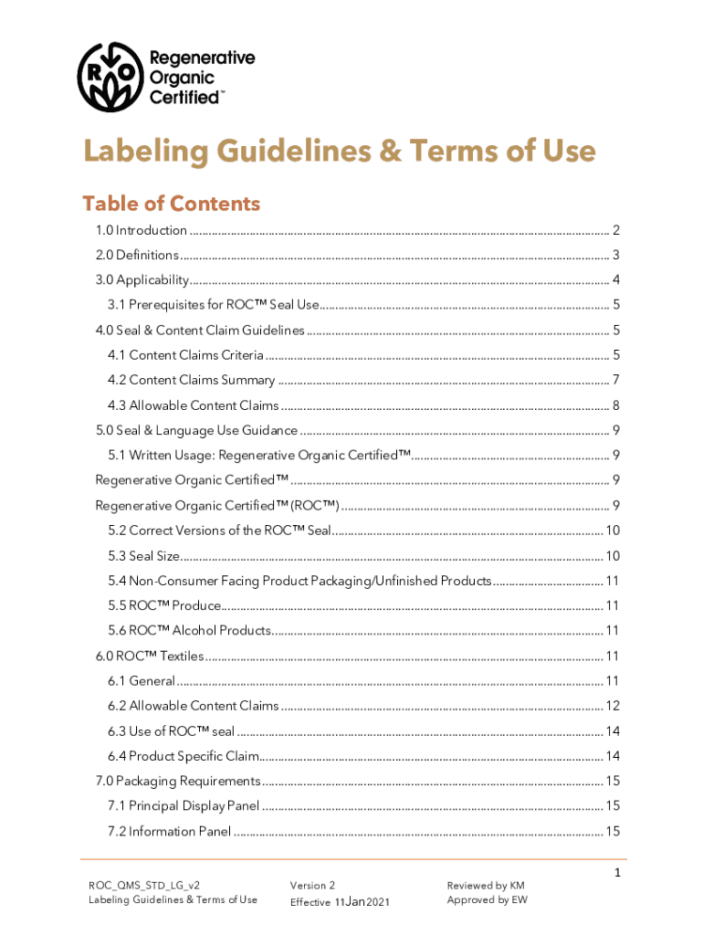 Fillable Online ROC Labeling Guidelines & Terms of Use Fax Email Print ...