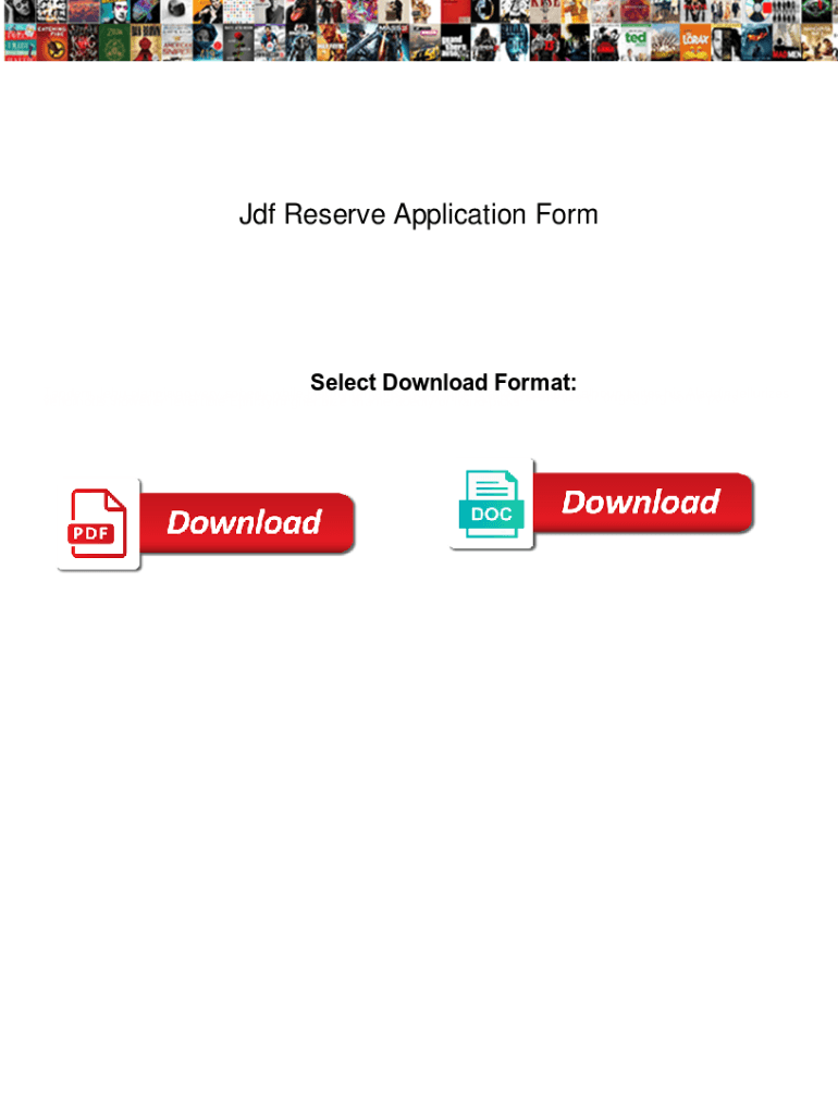 Fillable Online Jdf Reserve Application Form. Jdf Reserve Application ...