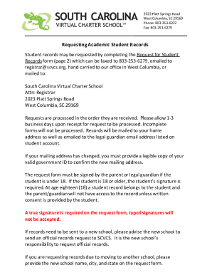 Fillable Online Revised-Student Record Request Form 2020 Fax Email ...