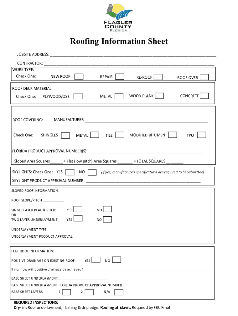 Fillable Online Residential Re-Roof Permit Requirements Fax Email Print ...