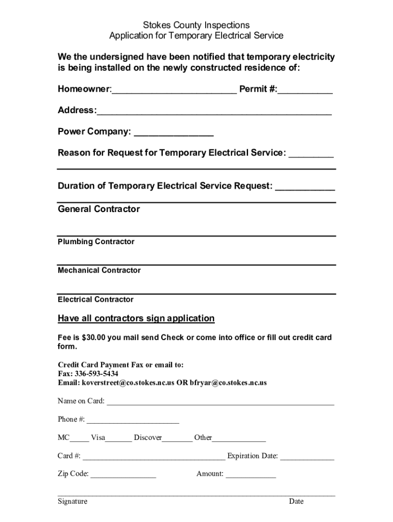 Fillable Online cms9files.revize.comstokescountyncPlanningStokes County Inspections Application ...