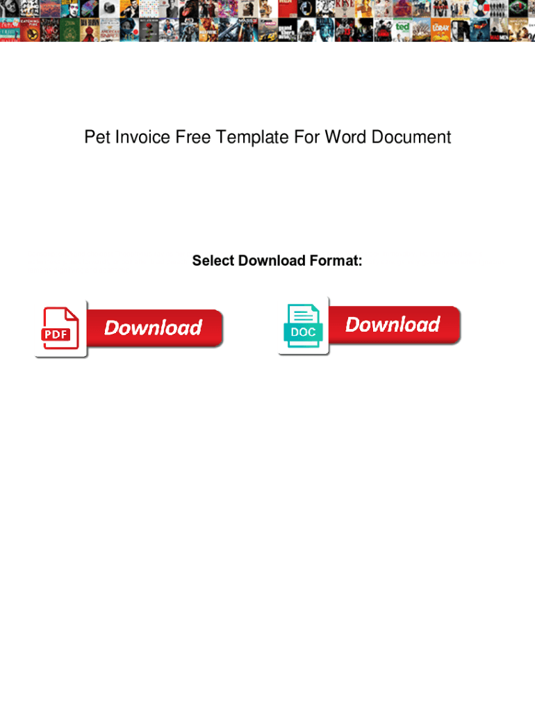 Fillable Online Pet Invoice Free Template For Word Document. Pet ...
