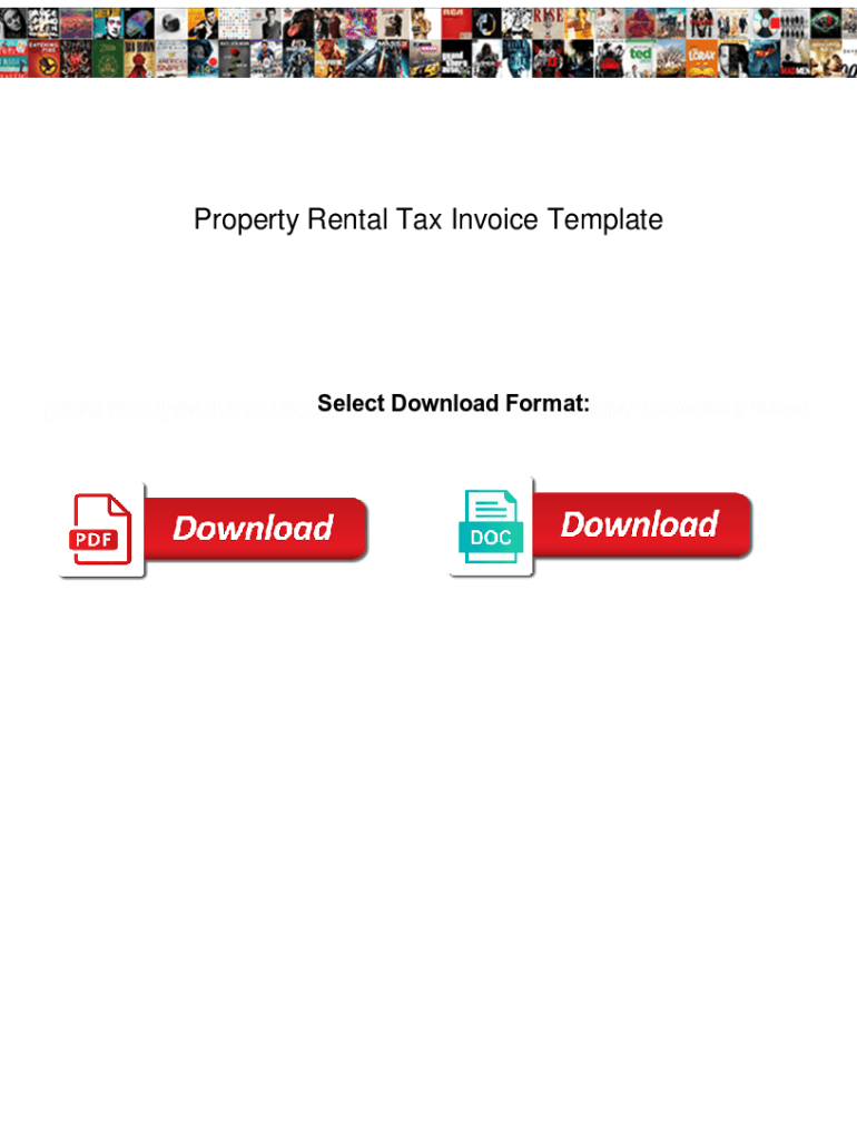 Fillable Online Property Rental Tax Invoice Template. Property Rental ...