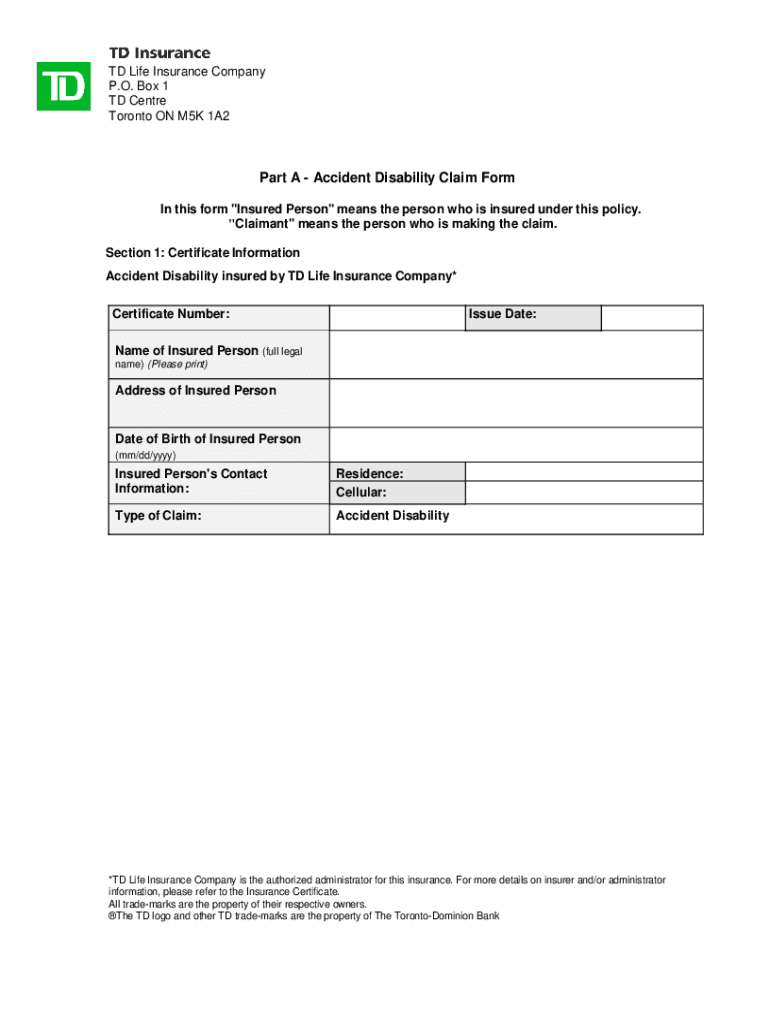 Fillable Online PDF Broken Bones claim package Check if c - TD ...