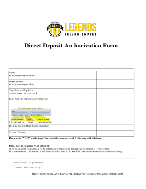 Fillable Online DIRECT DEPOSIT AUTHORIZATION - United States Army Fax ...