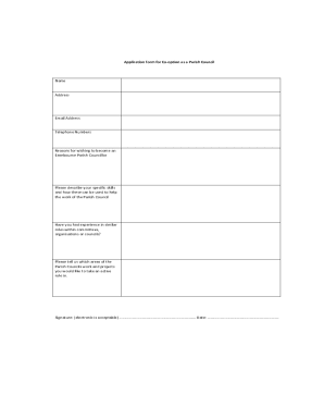 Fillable Online App form for Co-option as a Parish Councillor.docx Fax ...