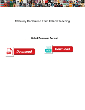 Fillable Online Statutory Declaration Form Ireland Teaching. Statutory ...