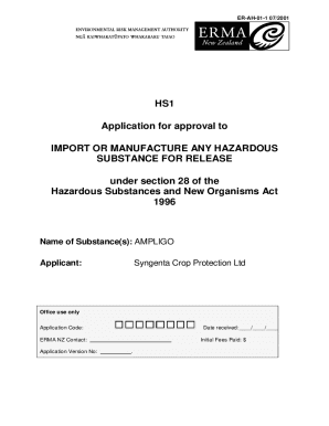 Fillable Online ERMA application form - HS1 Release Form. Form Fax ...