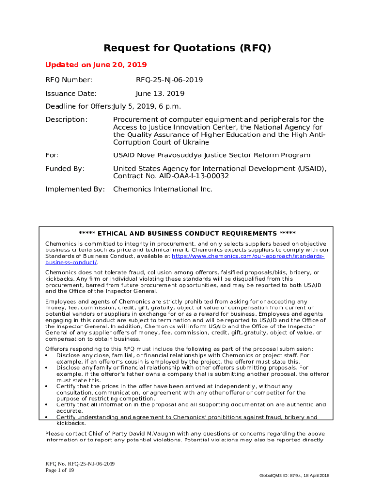 RFQ Template - New Justice Doc Template | pdfFiller