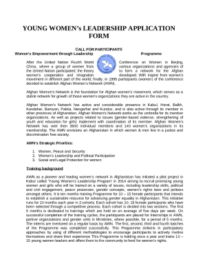 Young Womens Leadership Conference Application Doc Template | pdfFiller