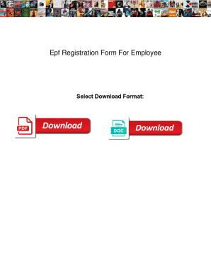Fillable Online Epf Registration Form For Employee. Epf Registration ...