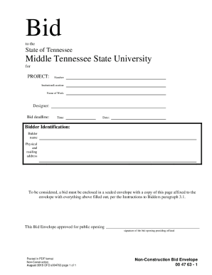 Fillable Online Bid Envelope. Administrative Forms Fax Email Print ...