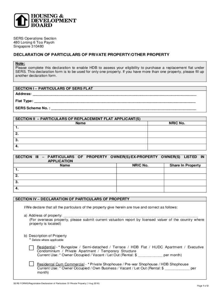 Fillable Online www20 hdb gov QUESTIONNAIRE FORM ON THE PARTICULARS OF ...