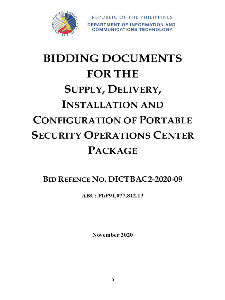 Fillable Online dict gov bidding documents for the supply, delivery, installation ... - DICT Fax ...