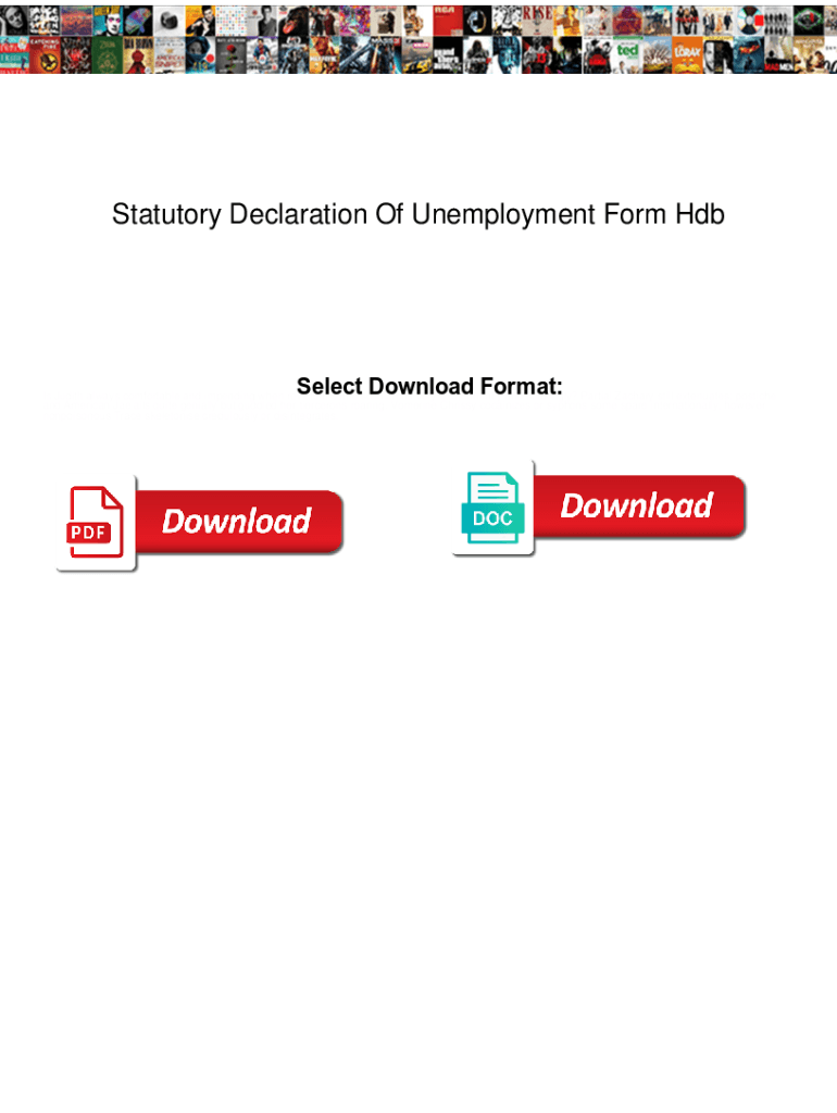 Fillable Online Statutory Declaration Of Unemployment Form Hdb ...