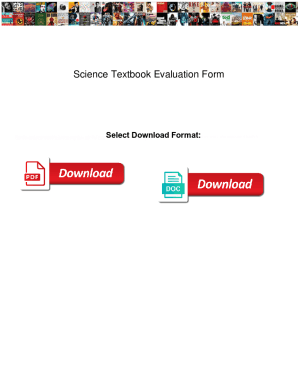 Fillable Online Science Textbook Evaluation Form. Science Textbook ...