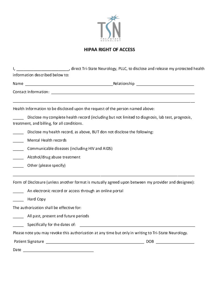 Fillable Online Authorization and Release Forms - Tri-State Neurology ...