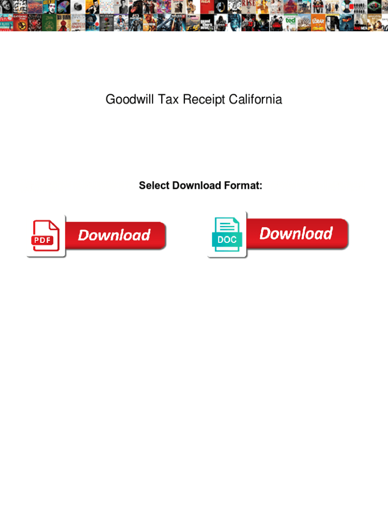 Fillable Online Goodwill Tax Receipt California. Goodwill Tax Receipt ...