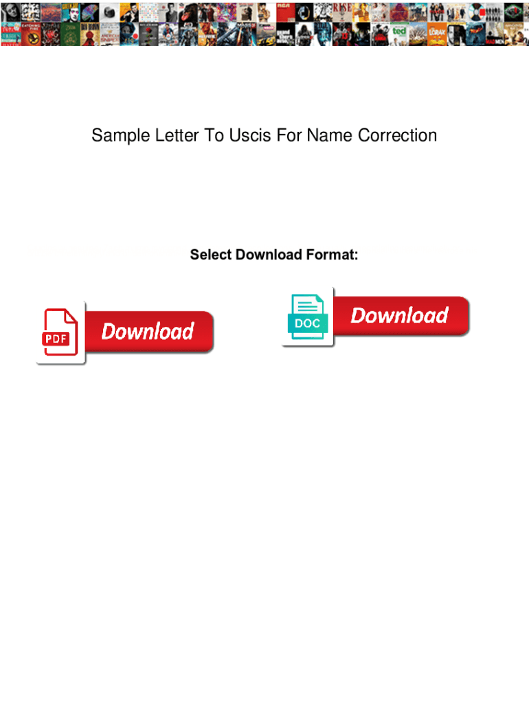 Fillable Online Sample Letter To Uscis For Name Correction. Sample ...