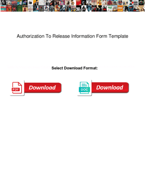 Fillable Online Authorization To Release Information Form Template ...