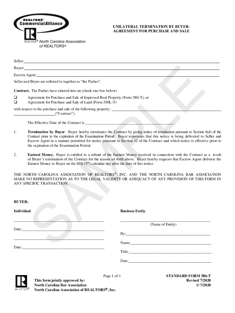 Fillable Online UNILATERAL TERMINATION BY BUYER- AGREEMENT FOR PURCHASE ...