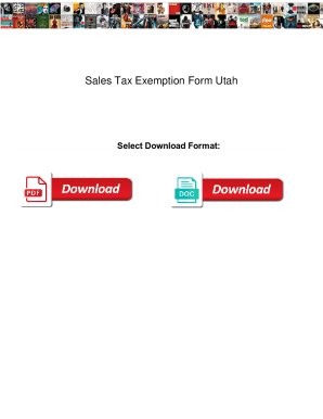 Fillable Online Sales Tax Exemption Form Utah. Sales Tax Exemption Form ...