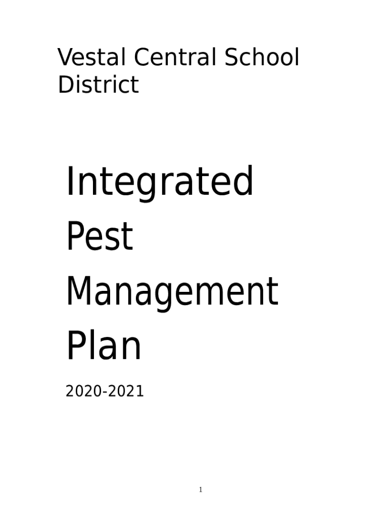 Integrated Pest Management 2020-21 Plan. Vestal Central School District ...
