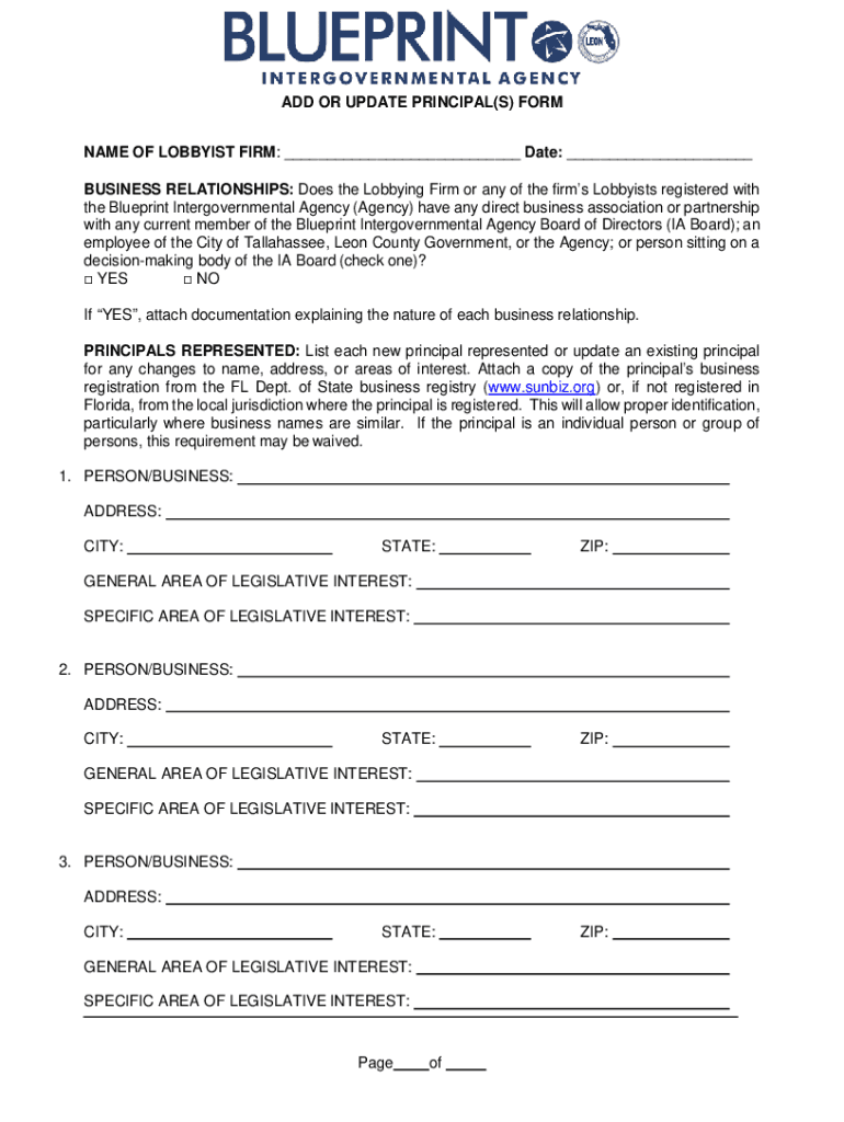 Fillable Online Form-Add-Principal-1.pdf - Blueprint Intergovernmental ...