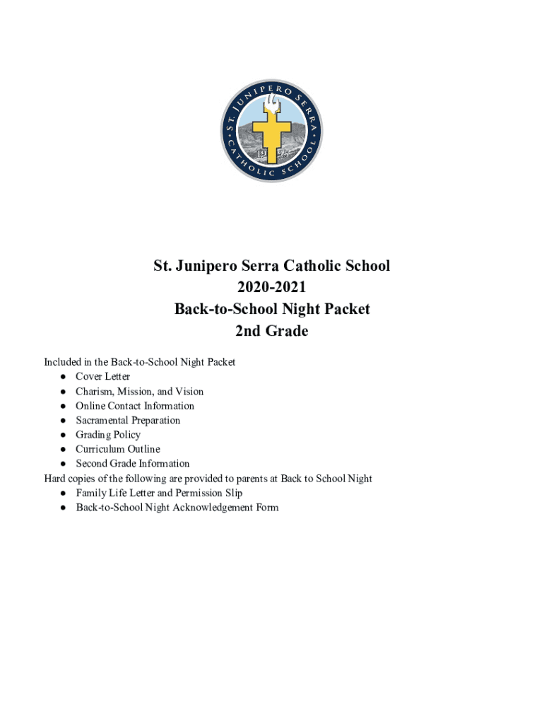 Fillable Online St. Junipero Serra Catholic School 2020-2021 Back-to ... Fax Email Print - pdfFiller