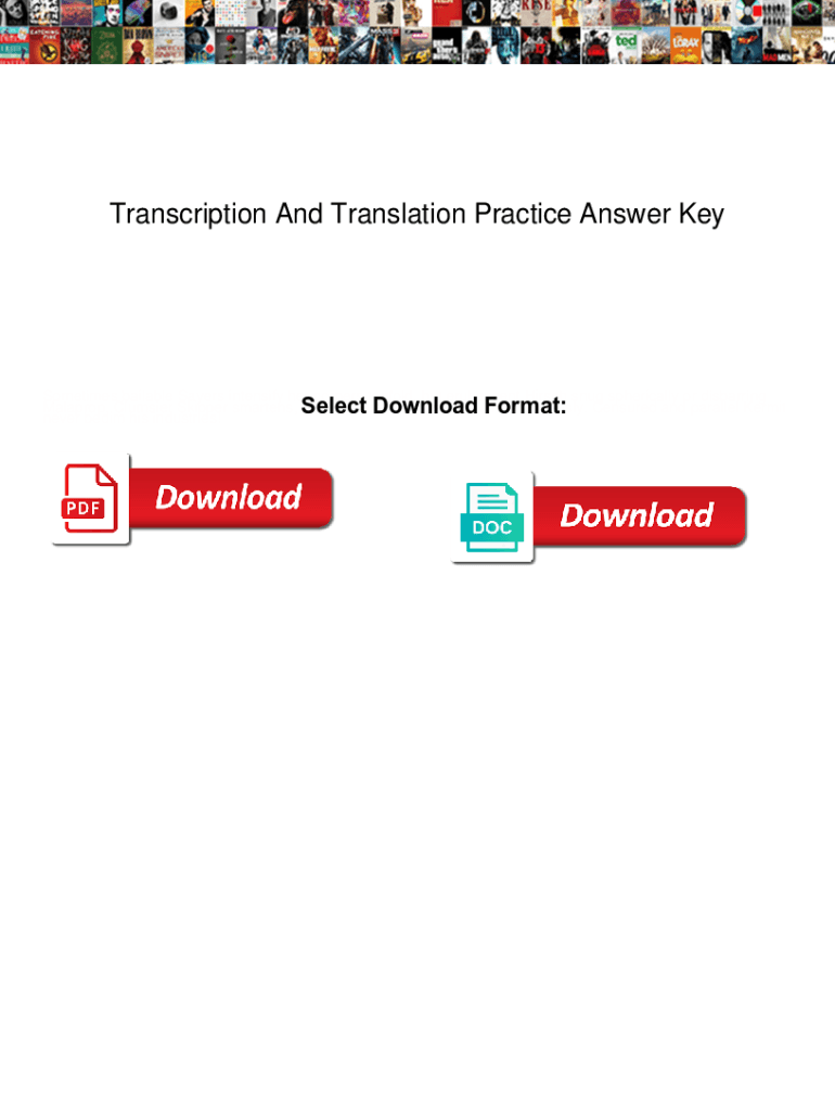 Fillable Online Transcription and Translation Worksheet Answer ...