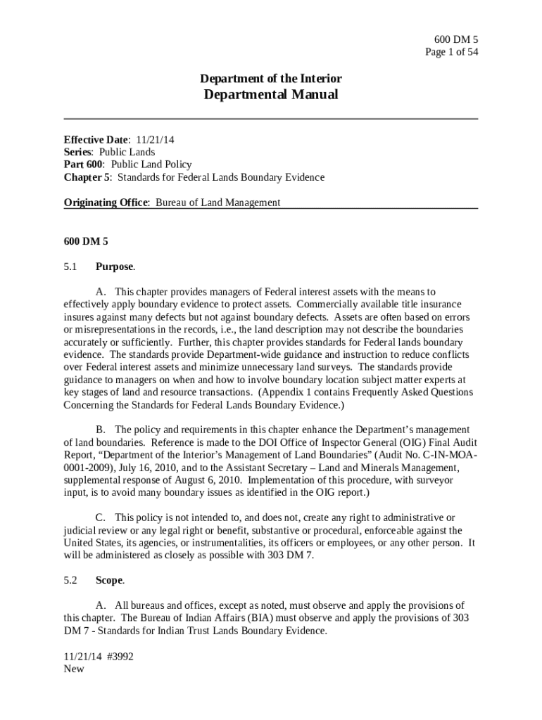 Download Department of the Interior Departmental Manual Doc Template ...