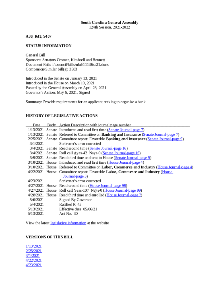 2021-2022 Bill 467: Provide requirements for an applicant ... Doc Template | pdfFiller