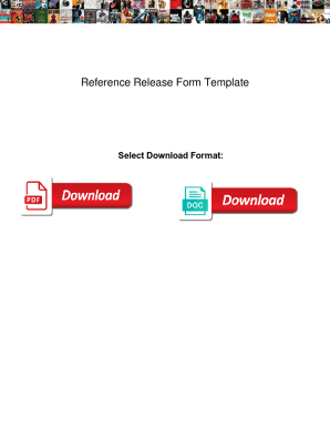 Fillable Online Reference Release Form Template. Reference Release Form ...