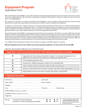 Fillable Online Equipment Program Application Form Fax Email Print ...