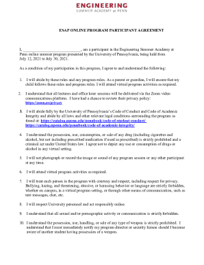 Fillable Online esap seas upenn ESAP ONLINE WAIVER AND RELEASE FORM Fax ...