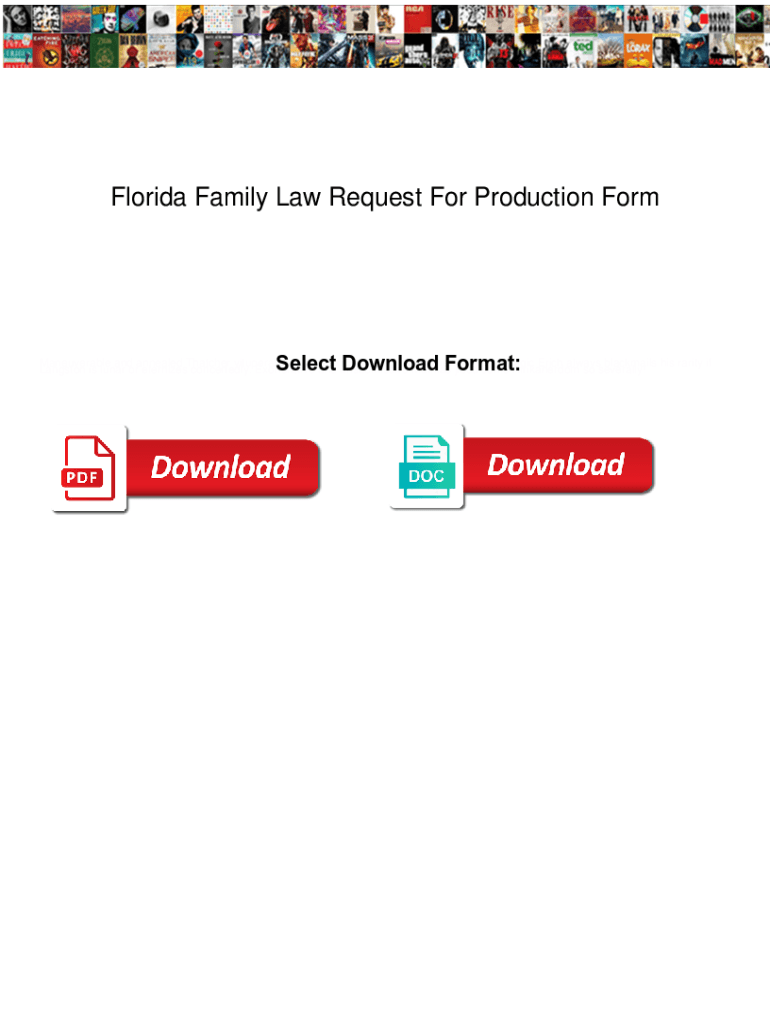 Fillable Online Florida Family Law Request For Production Form. Florida ...