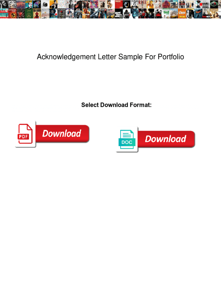 Fillable Online Acknowledgement Letter Sample For Portfolio ...