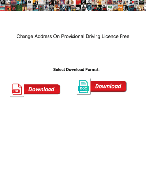 Fillable Online Change Address On Provisional Driving Licence Free ...