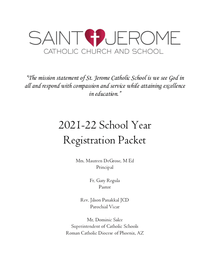 Fillable Online Mission Statement - Saint Jerome Catholic Church and School Fax Email Print ...