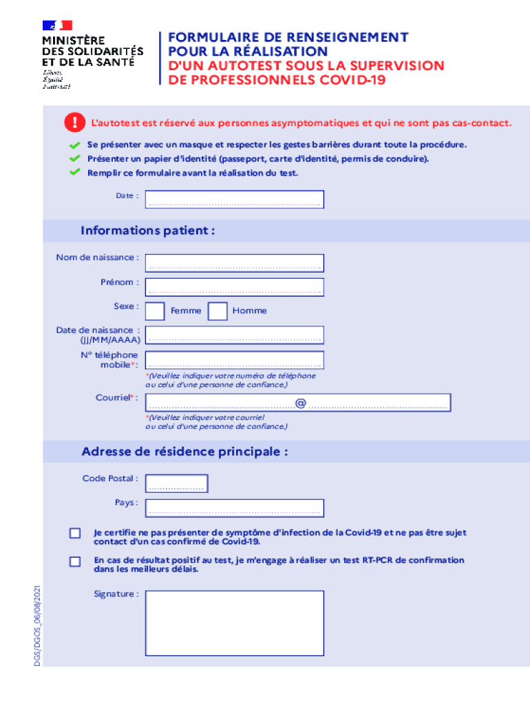 Fillable Online Formulaire de renseignements et de consentement pour la ...