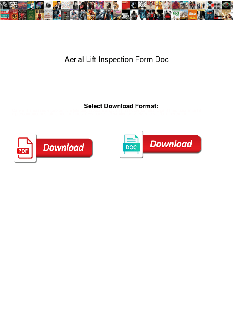 Fillable Online Aerial Lift Inspection Form Doc. Aerial Lift Inspection ...