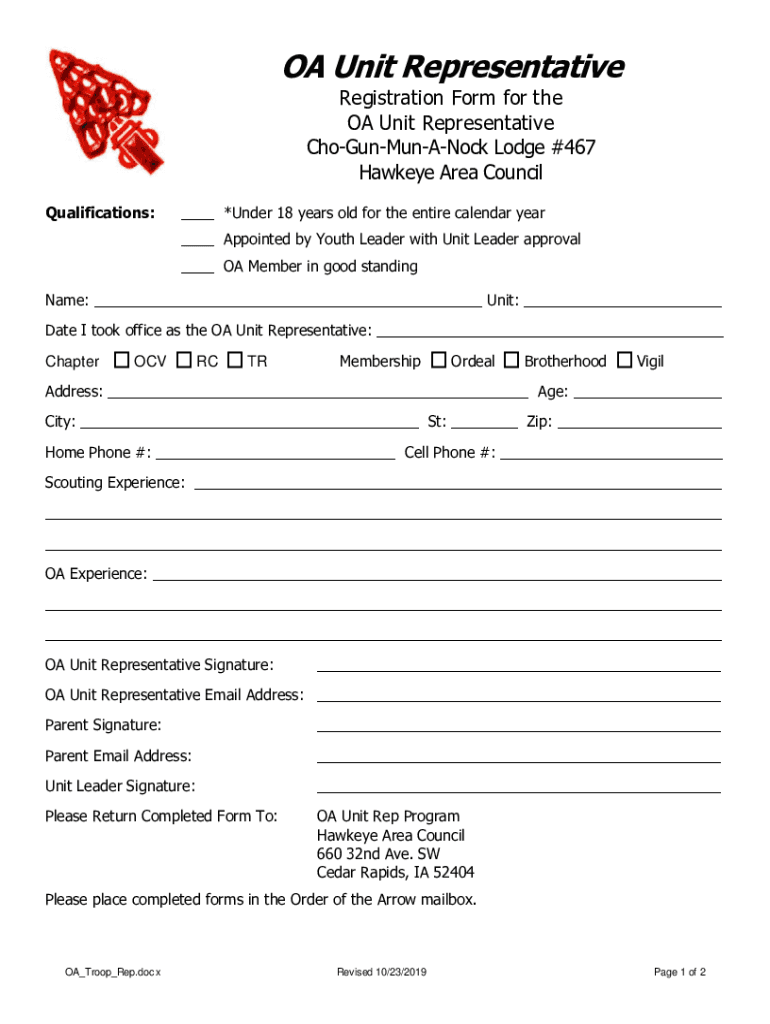 Fillable Online Cho-Gun-Mun-A-Nock Lodge Order of the Arrow Boy Scouts ...