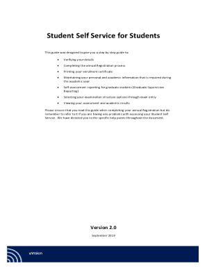 Fillable Online Student Self Service for Students Manual for Students ...