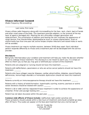 Vivace Ined Consent - SCG Rejuvenation Doc Template | pdfFiller