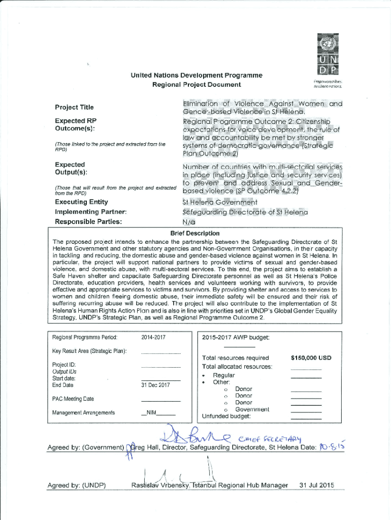 Fillable Online info undp Annotated Project Document template - GEF-7 ...