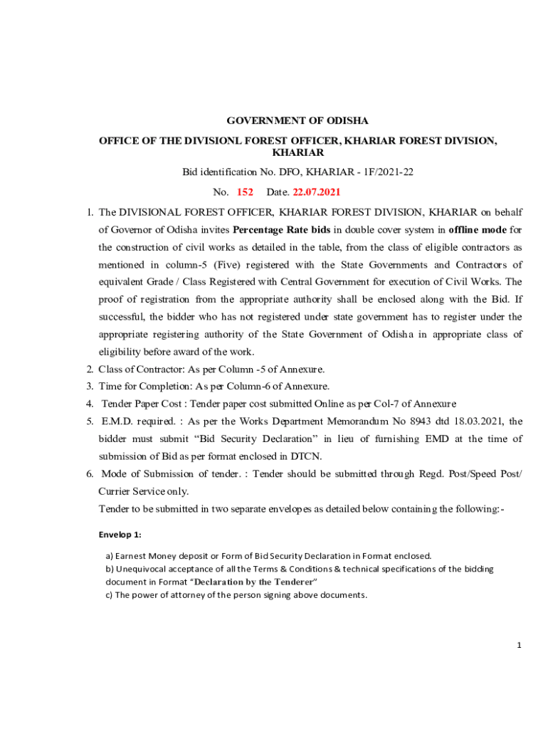 Fillable Online Forest Department,Bhubaneswar, Orissa Forest Department ...