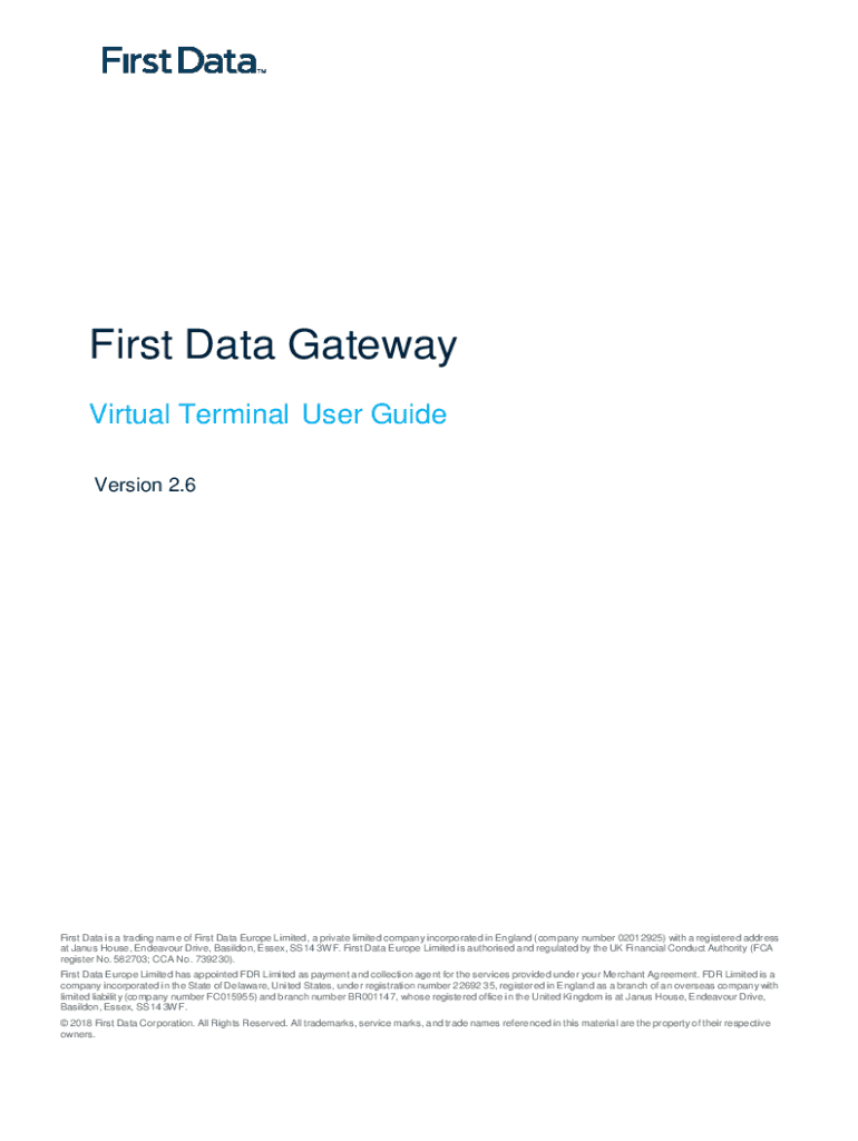 Fillable Online Virtual Terminal User GuideFiserv. The Virtual Terminal ...